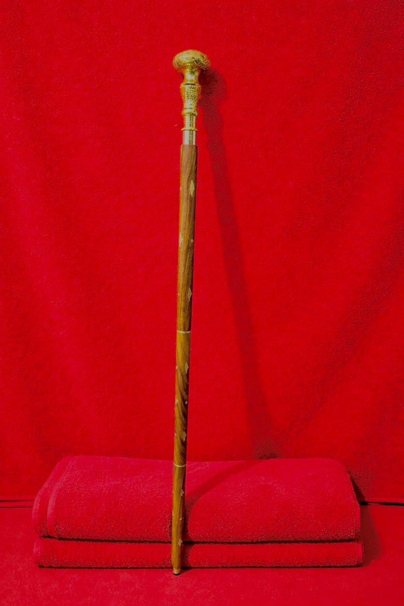 Handcrafted Premium Wooden Walking Cane With Twisted Shaft & Engraved ...