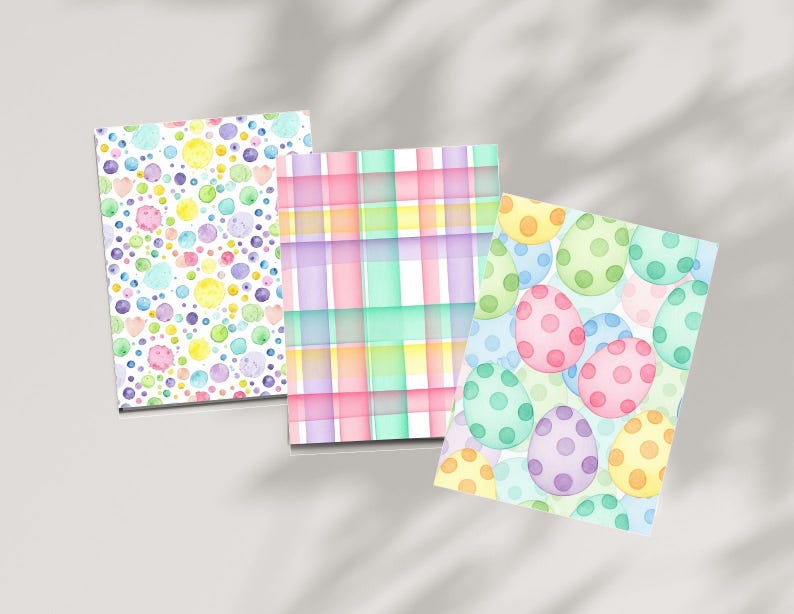 Easter Digital Paper Pack, Watercolor Eggs, Floral Designs (34 Jpgs) - Etsy
