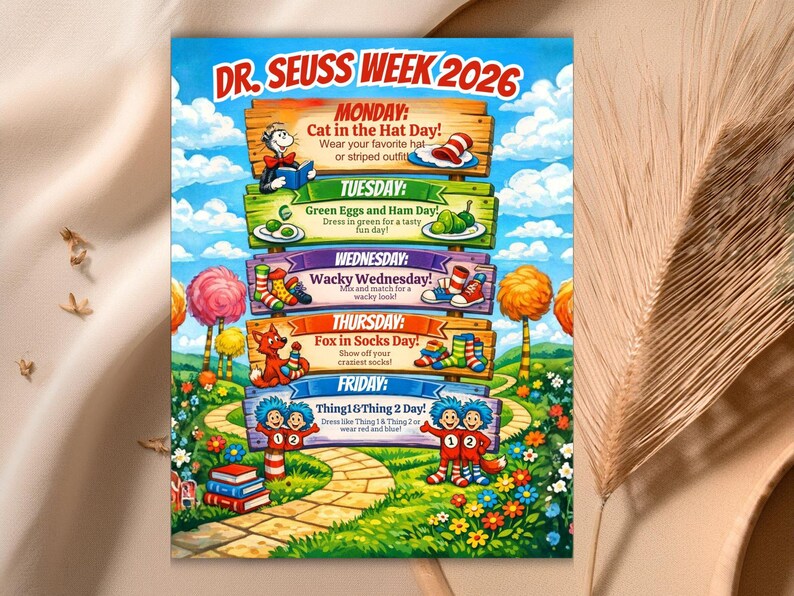 Editable Dr. Seuss Week Flyer, Spirit Week Poster (digital Download) - Etsy