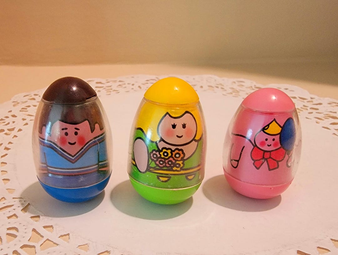 1970s Vintage, 3 Vintage Weebles, Man, Lady and Pink Baby. Vintage Toys ...