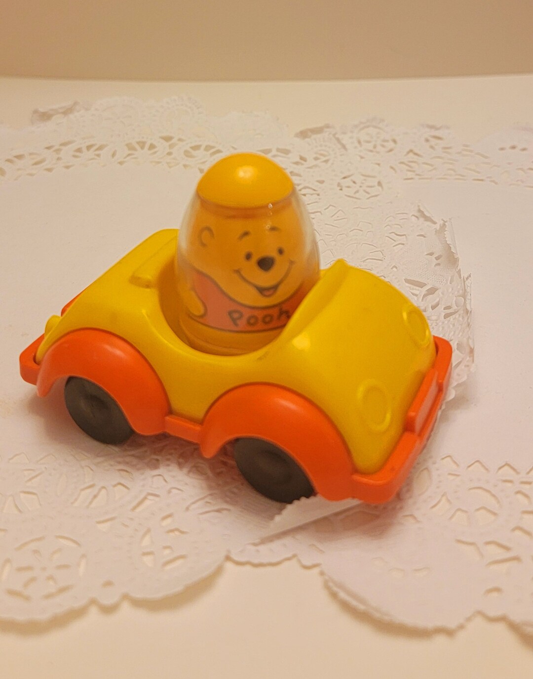 Vintage Winnie-the-pooh Weeble in Car, 1970s Rare Vintage Toy by Disney ...