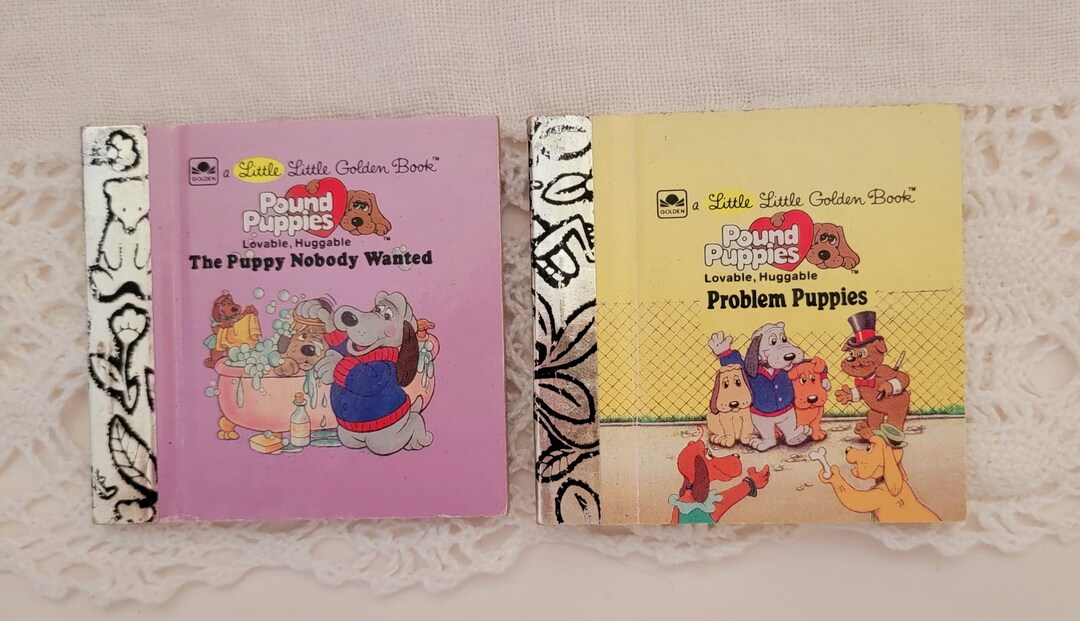 2 Vintage Mini Little Golden Books, Pound Puppies by Hardees 1990 ...