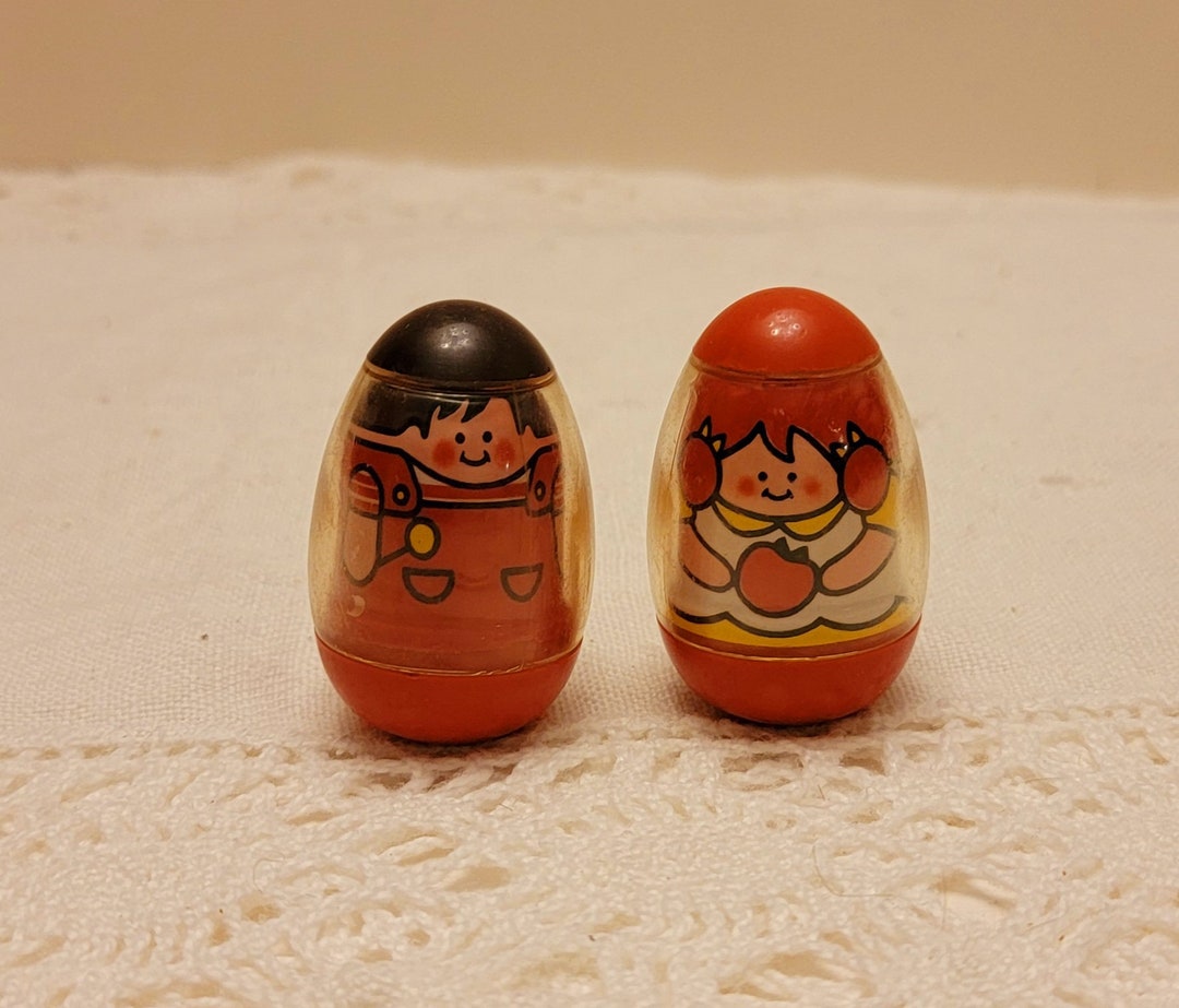 RARE Vintage Weeble Wobbles Boy in Red With Frog in His Pocket, Girl ...