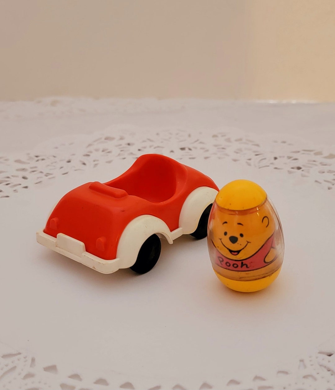 Vintage Winnie-the-pooh Weeble in Car, 1970s Rare Vintage Toy by Disney ...