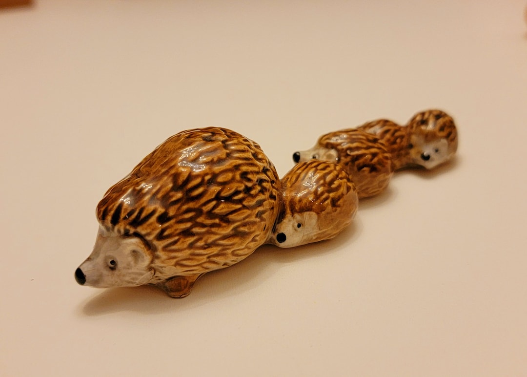 RARE Vintage Goebel West Germany Figurine Hedgehog Mom & Babies #35502 ...