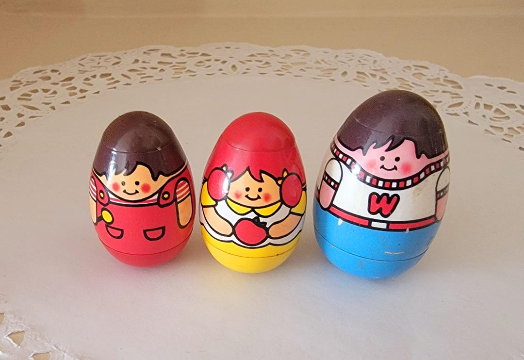 Vintage 3 Early RARE Original Peelable Weebles by Hasbro 1970s - Etsy