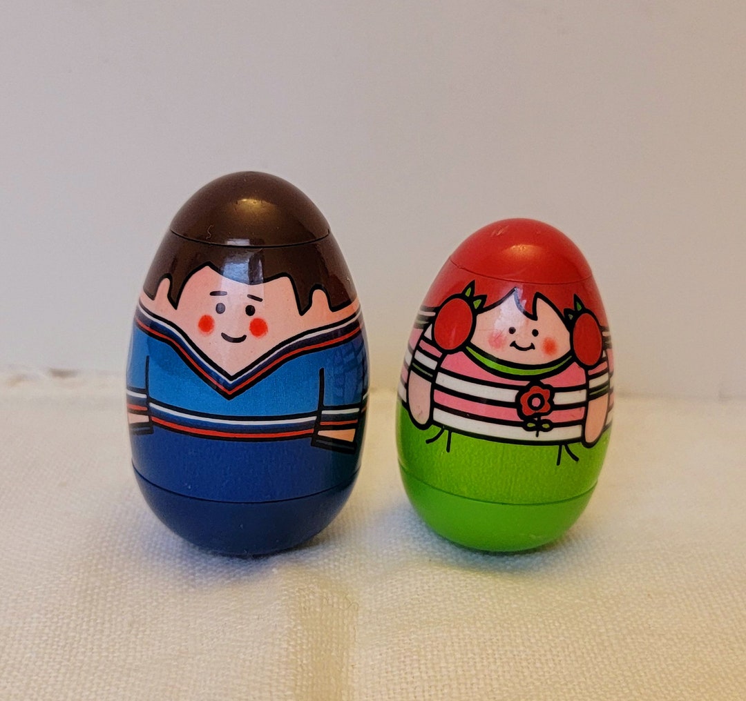 Vintage 2 Early RARE Original Peelable Weebles by Hasbro 1970s - Etsy