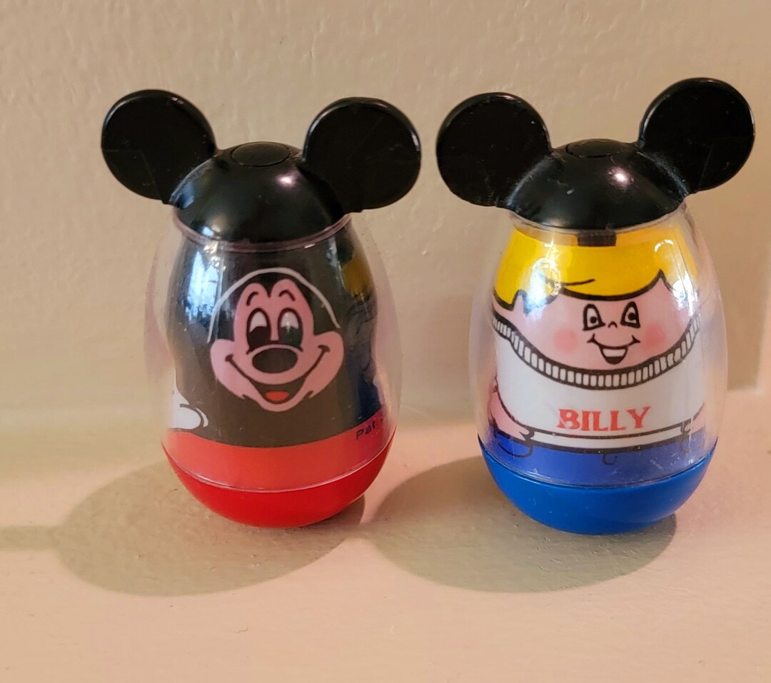 Set of 2 Vintage Weebles, Mickey Mouse and Billy From Magic Kingdom Set ...
