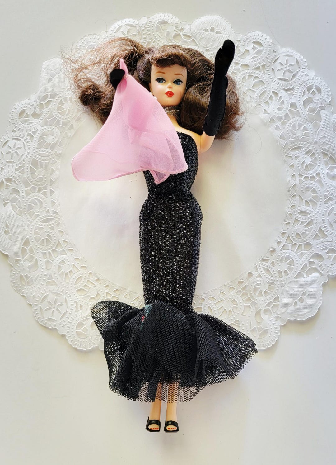Vintage 1958 Reproduction Barbie Solo in the Spotlight Black Formal ...