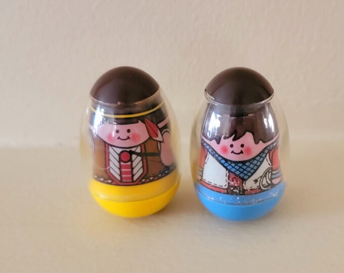 Vintage Weeble Wobble Native American Chief Western Man and Cowboy, by ...