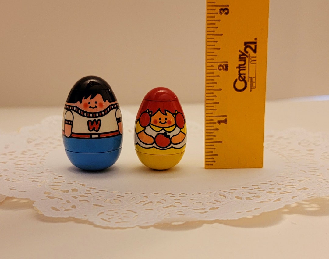 Vintage 2 Early RARE Original Peelable Weebles by Hasbro 1970s - Etsy