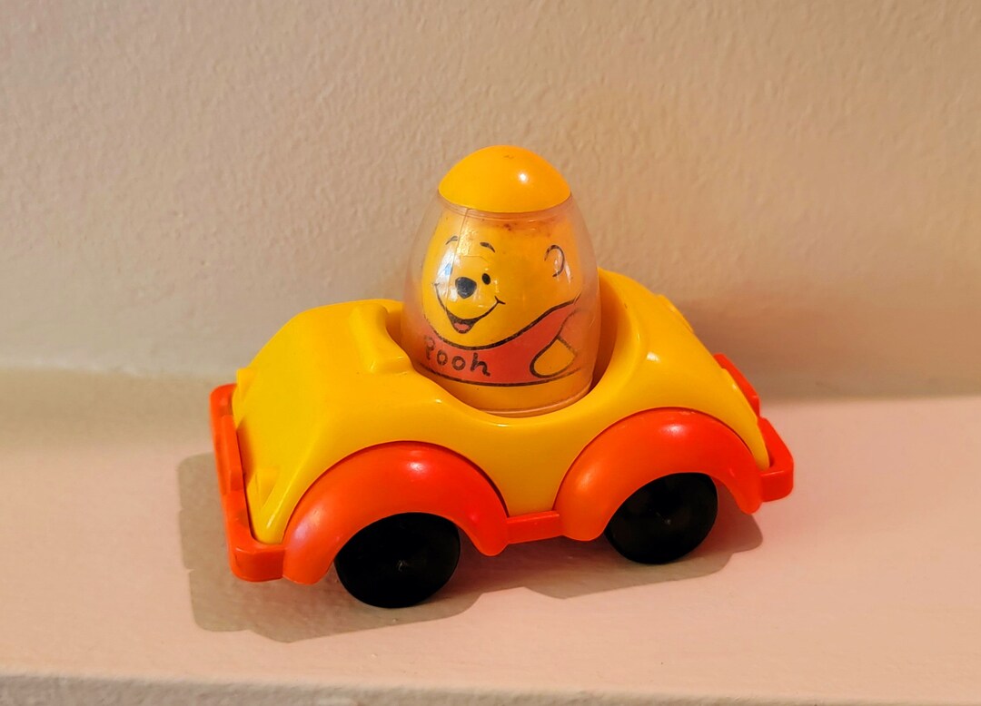 Vintage Winnie-the-pooh Weeble in Car, 1970s Rare Vintage Toy by Disney ...