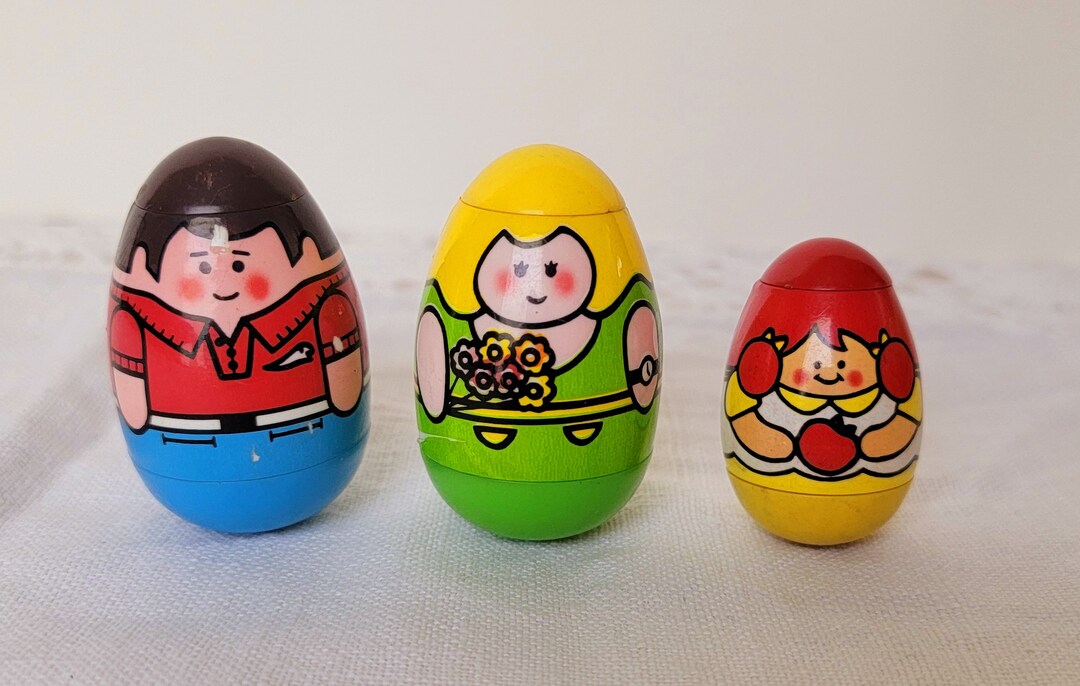 Vintage 3 Early RARE Original Peelable Weebles by Hasbro 1970s - Etsy