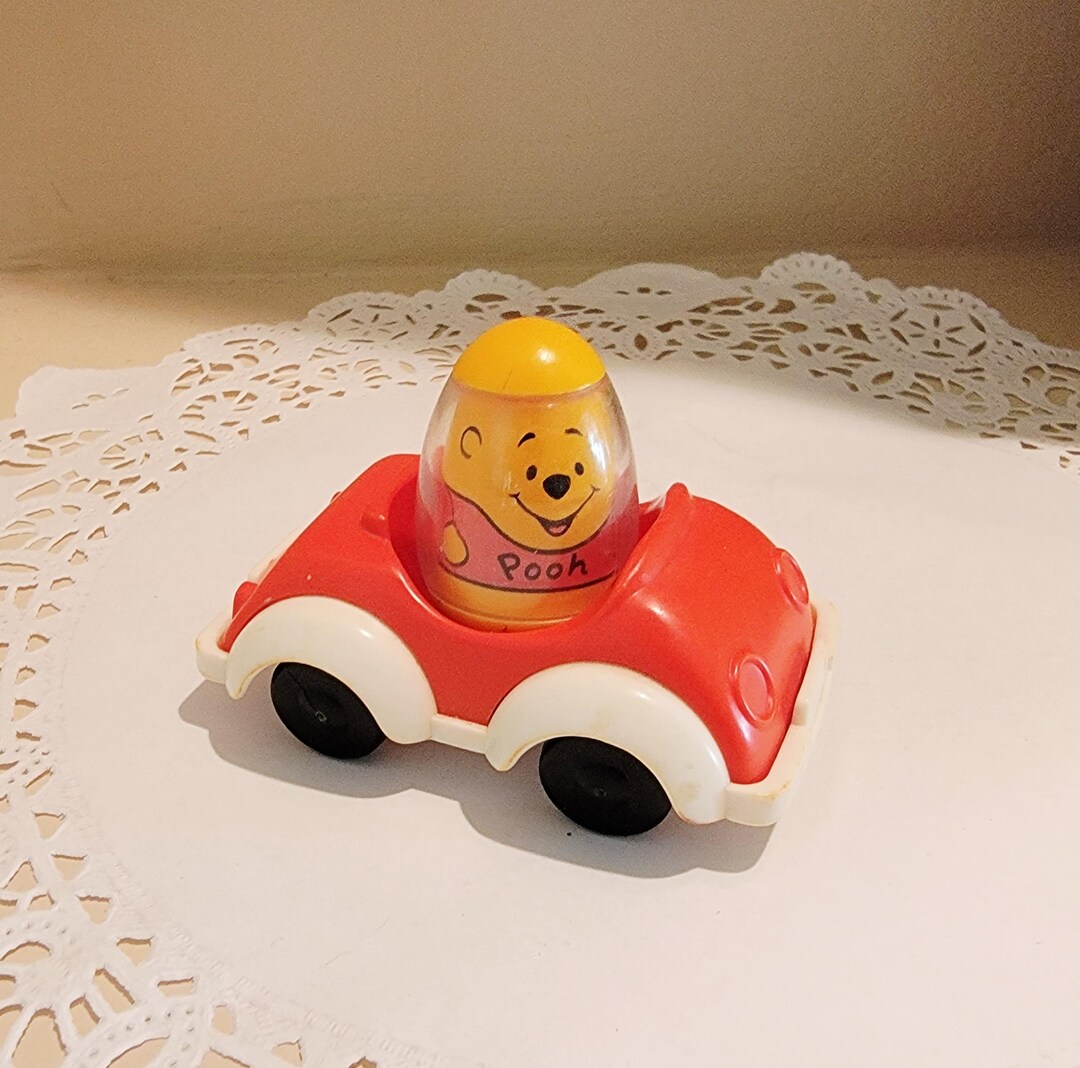 Vintage Winnie-the-pooh Weeble in Car, 1970s Rare Vintage Toy by Disney ...