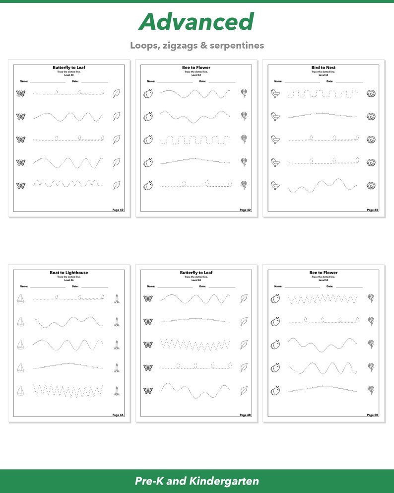 Line Tracing Worksheets | 50 Printable Pages | Pre-k Kindergarten ...
