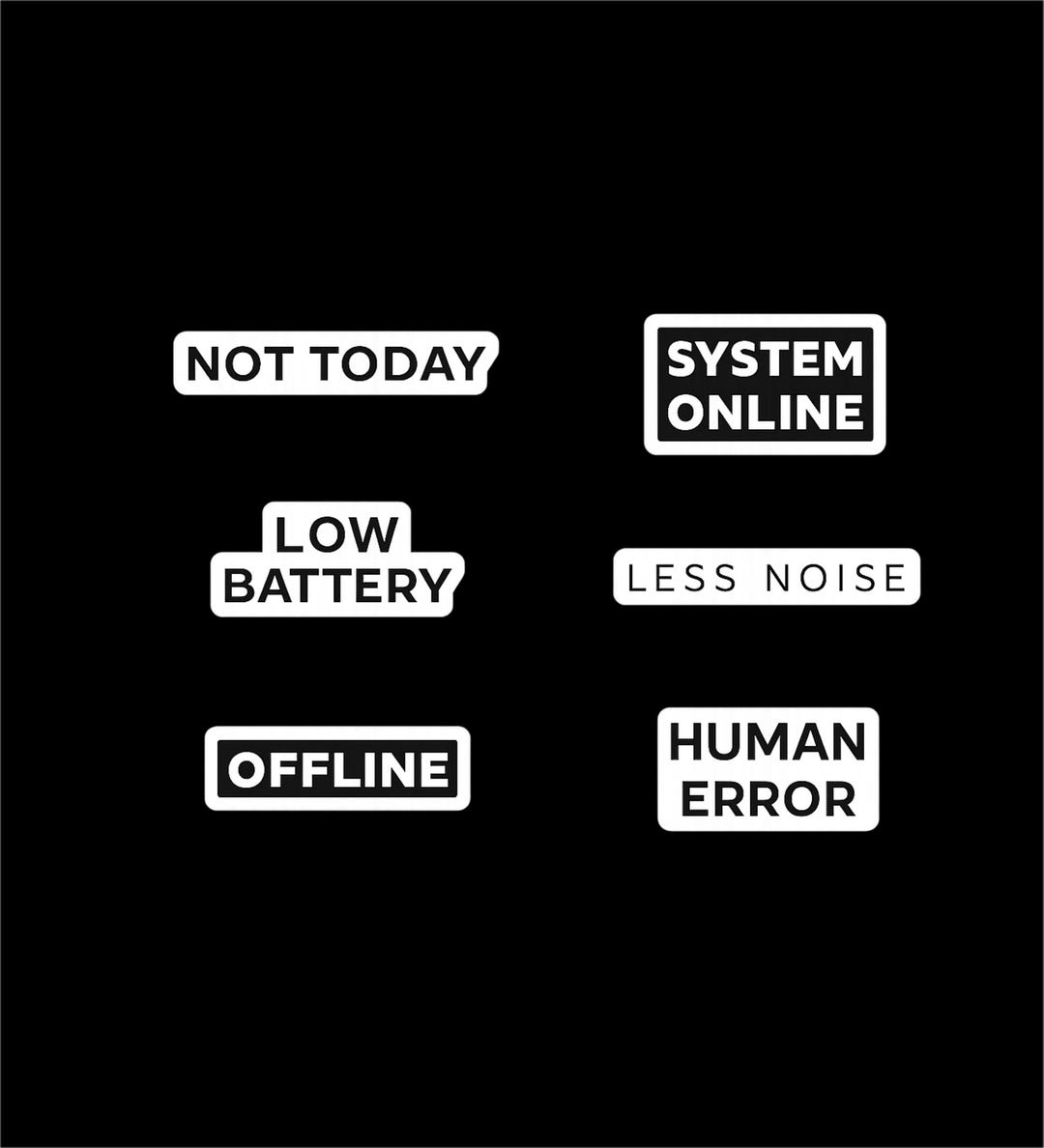 Auto System Status - Minimalist Sticker Pack - Etsy