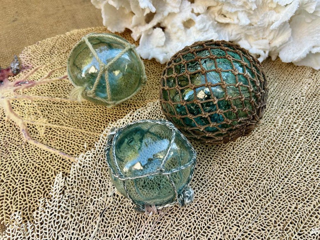 Glass Fishing Floats, Set Shown of 3 Japanese Floats, Authentic Vintage ...