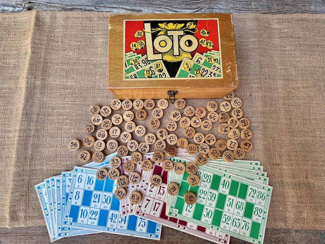 Antique French Loto Game: Vintage Bingo With Wood Numbers 1-90 - Etsy