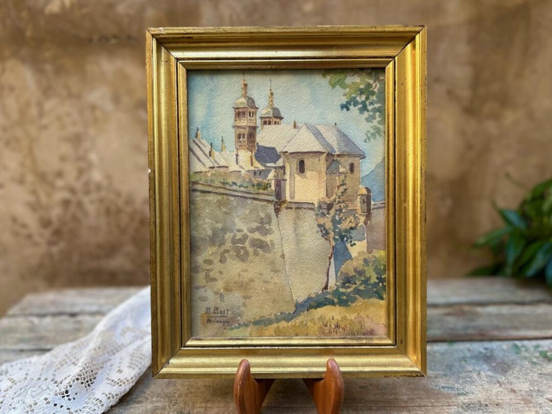 Original French Painting, Antique 1930s Framed Provence Village, Signed ...