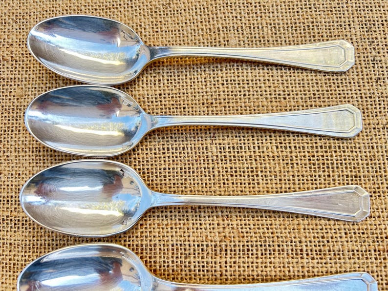French Spoons - 7 Alfenide Christofle Silver Plated Dessert or Coffee ...