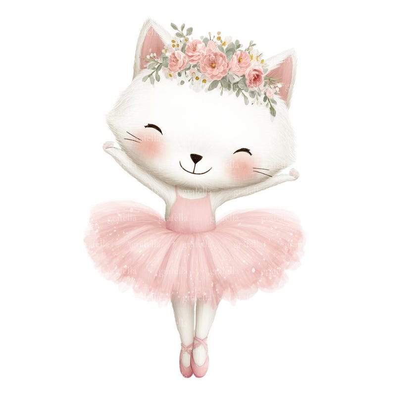 Kitten Ballerina Clipart - Etsy