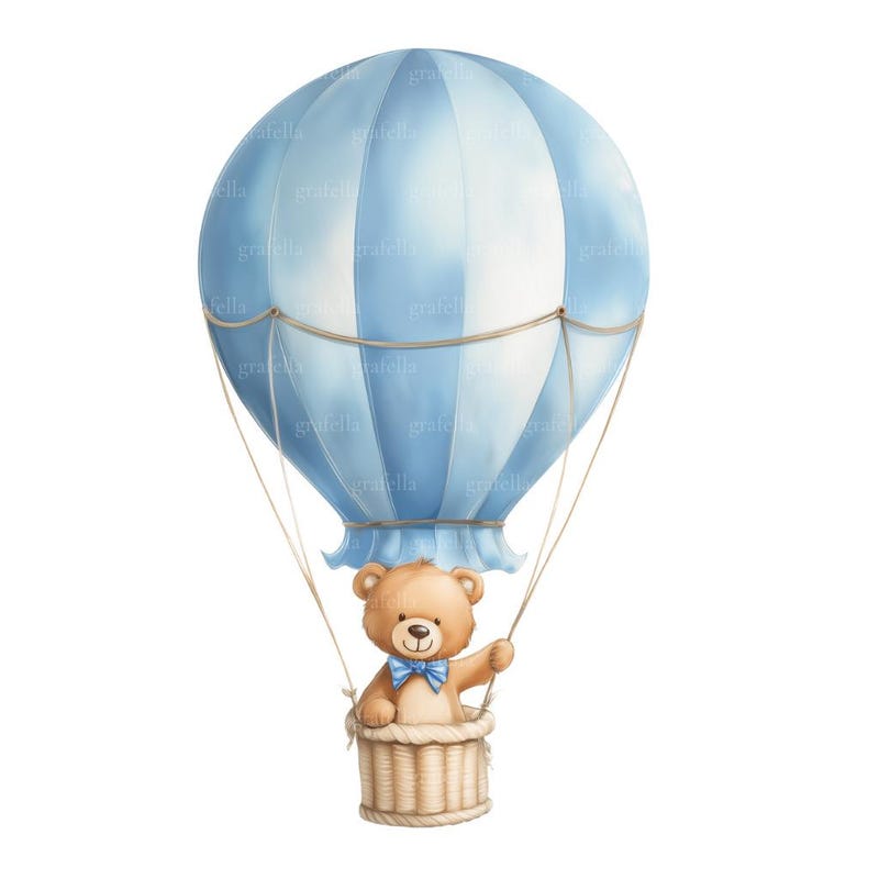 Balloon and Bear Clipart - Etsy UK