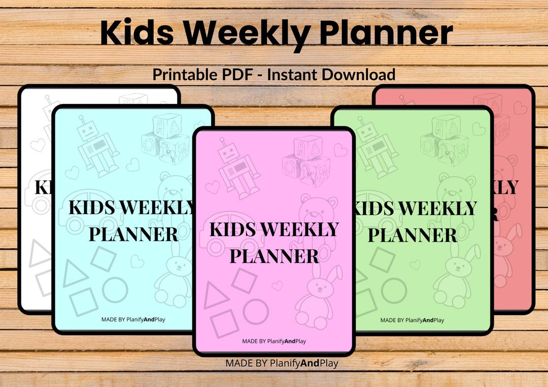 Kids Weekly Planner Pack Multicolor | Fun Weekly Schedule for Children ...