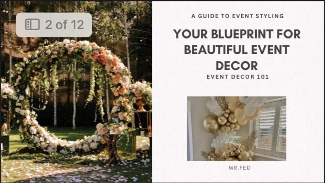 Event Decor Guide – Beautiful Event Decoration Ideas & DIY PDF - Etsy