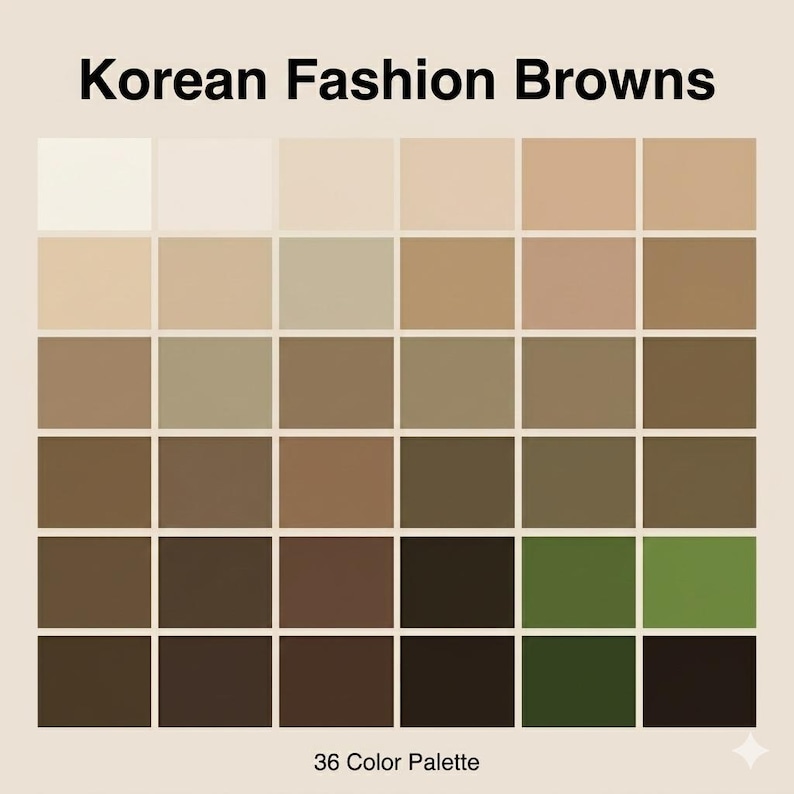 36 Brown Tones – Korean Neutral Color Palette | Soft Fashion Colors for ...