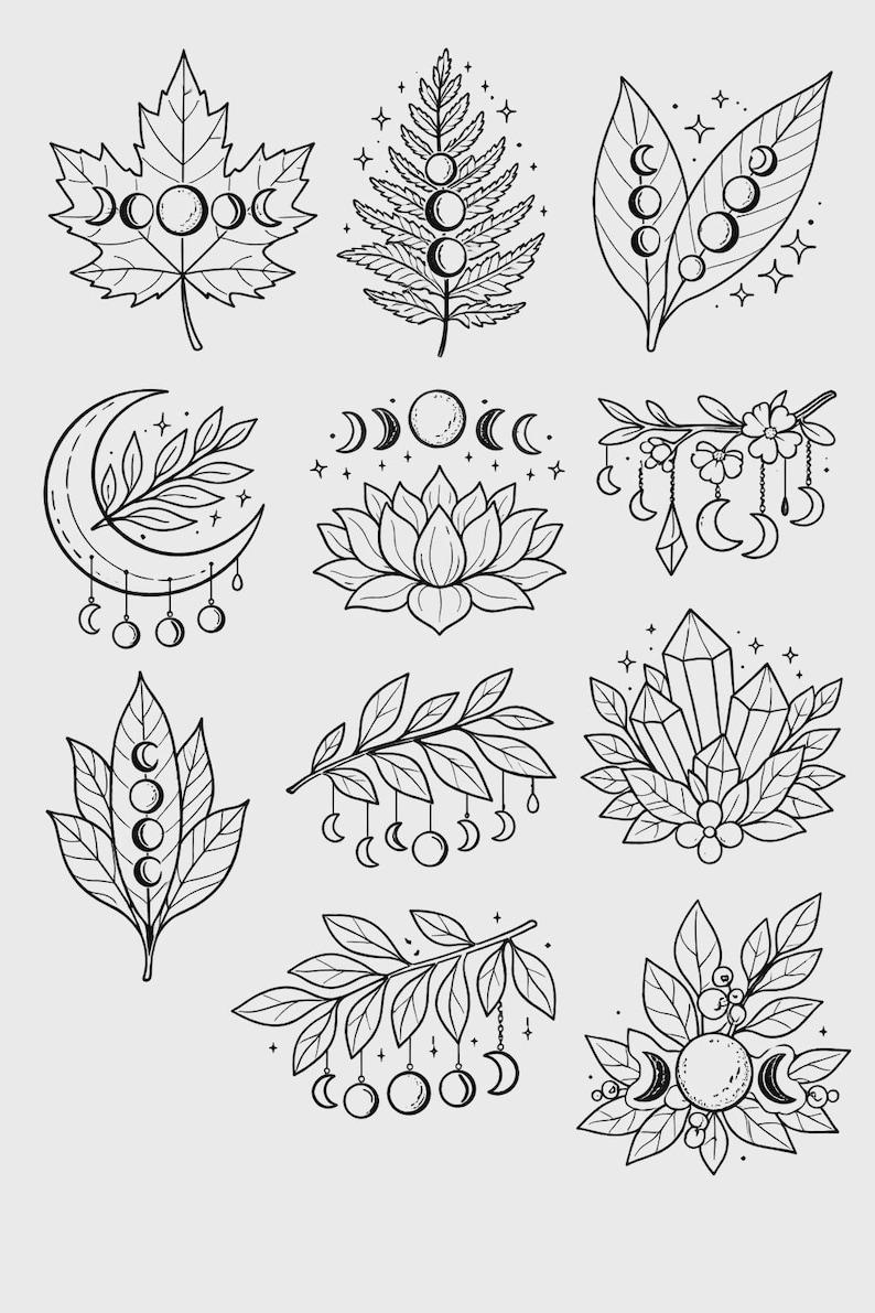 Mystical Moon Coloring Book for Adults | Celestial Lunar Phases, Witchy ...