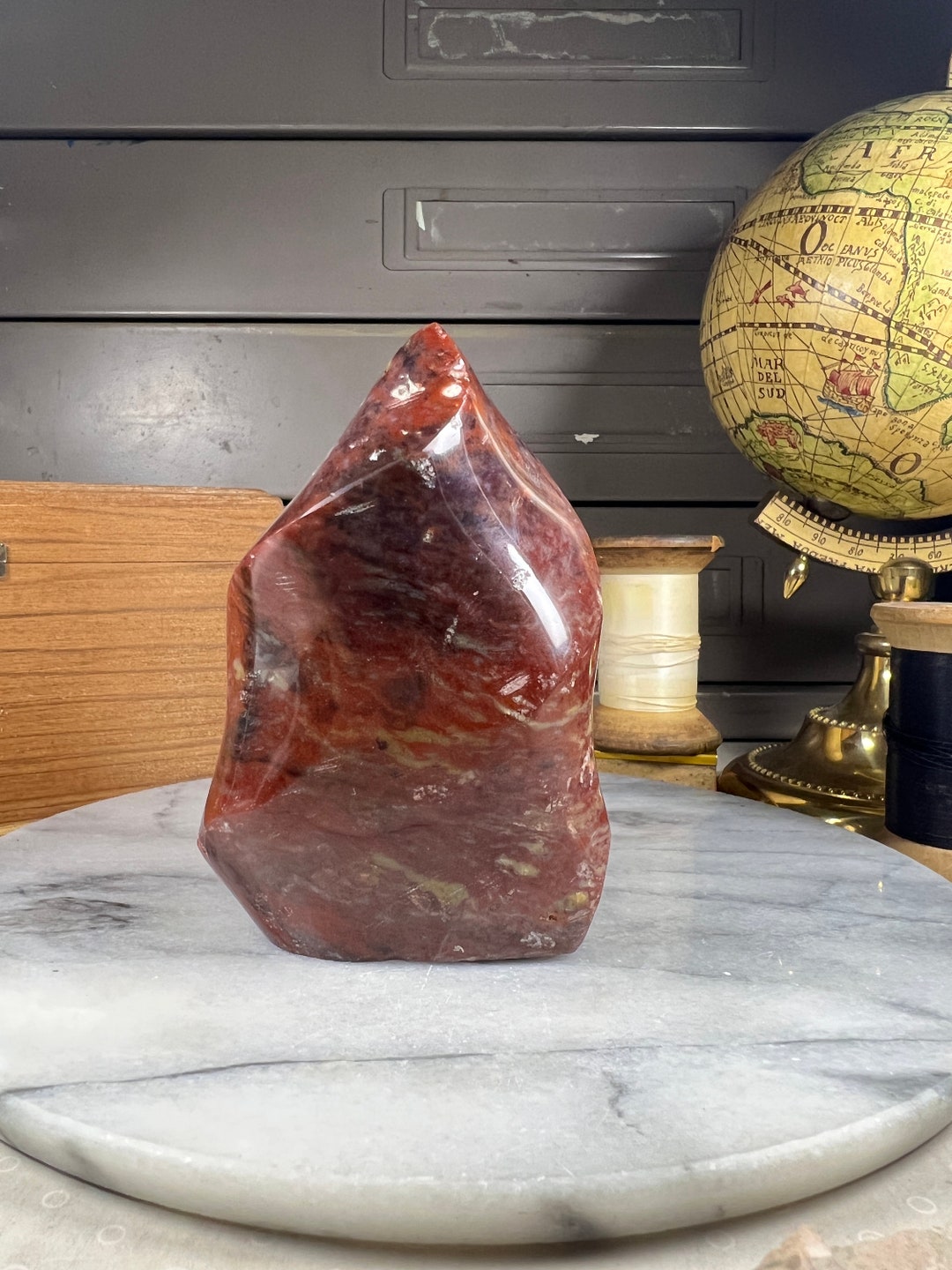 Red Ocean Jasper Flame Carving Caves - Etsy