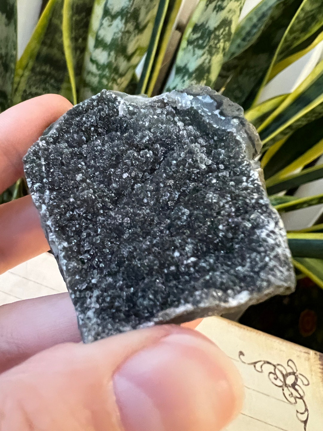 Black Amethyst Raw Specimen Crystal Micro Druzy - Etsy