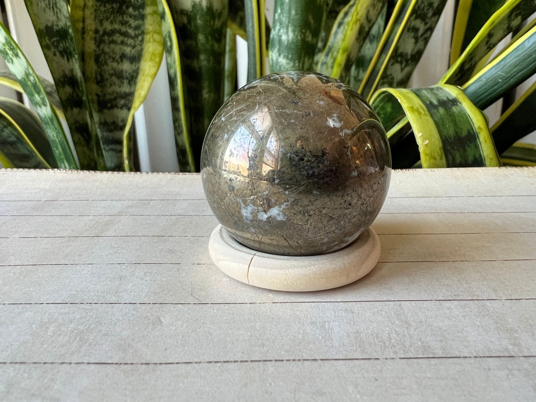 Pyrite Sphere Crystal Carving - Etsy