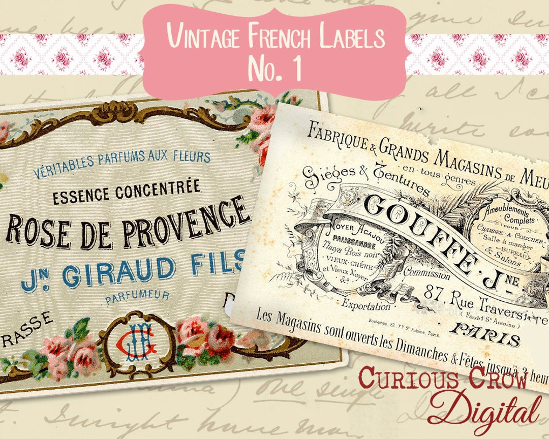Vintage French Labels No.1 Digital Collage Sheet - INSTANT Printable ...