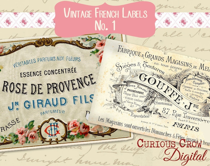Printable Vintage French Labels Collage Sheet - Etsy Canada
