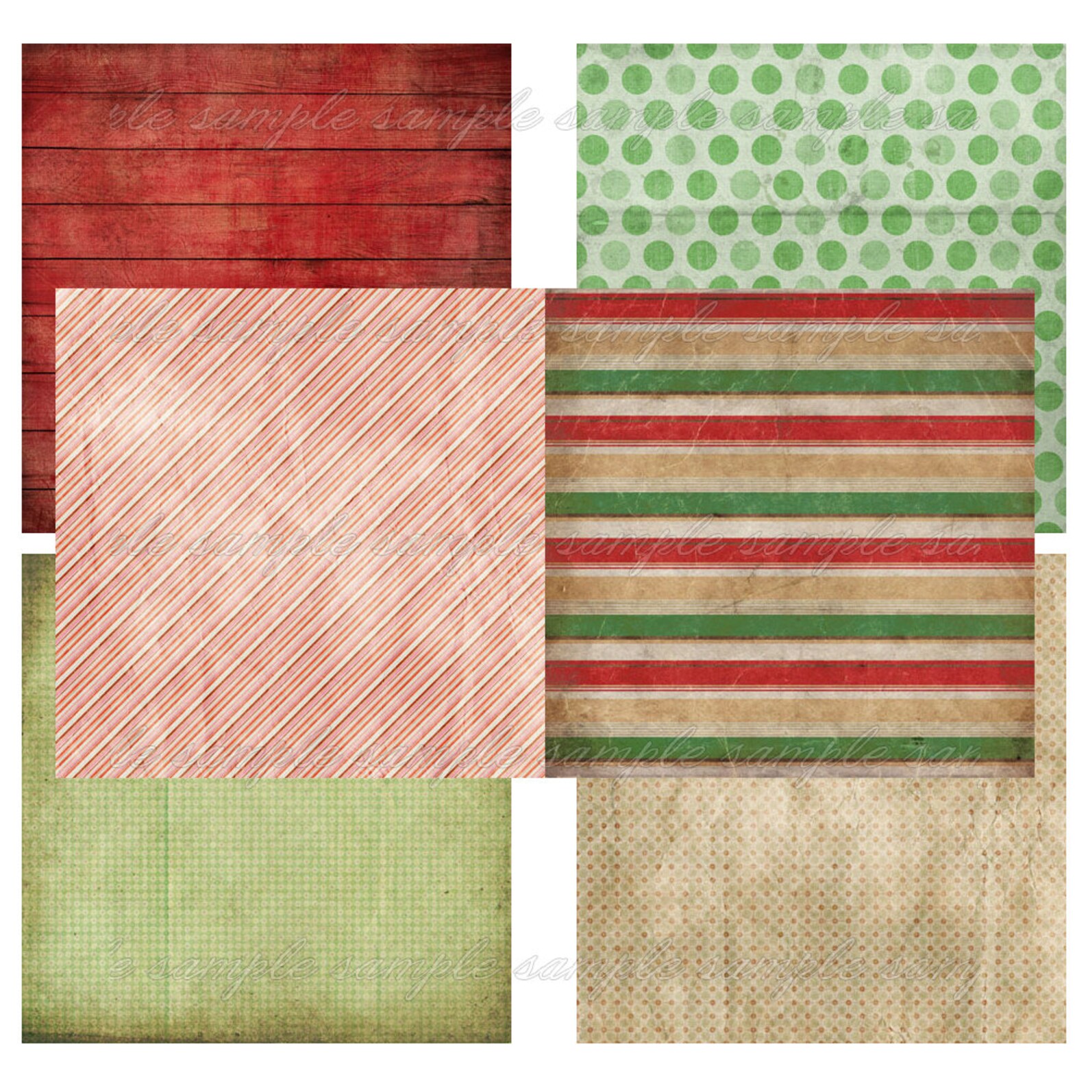Faded Christmas 12 X 2 Digital Paper Pack Printable Download | Etsy