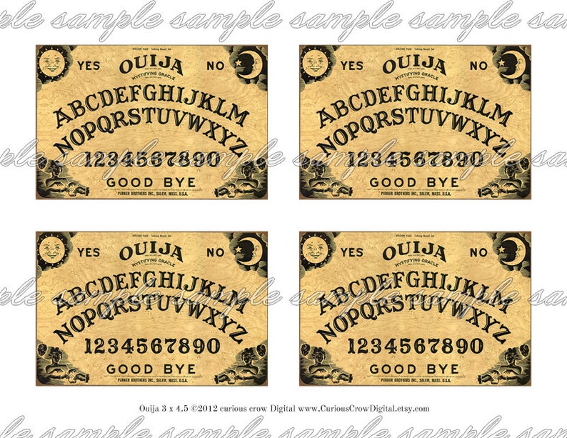 Ouija Boards Digital Collage Sheet - 3 X 4.5 Inches- INSTANT Printable ...