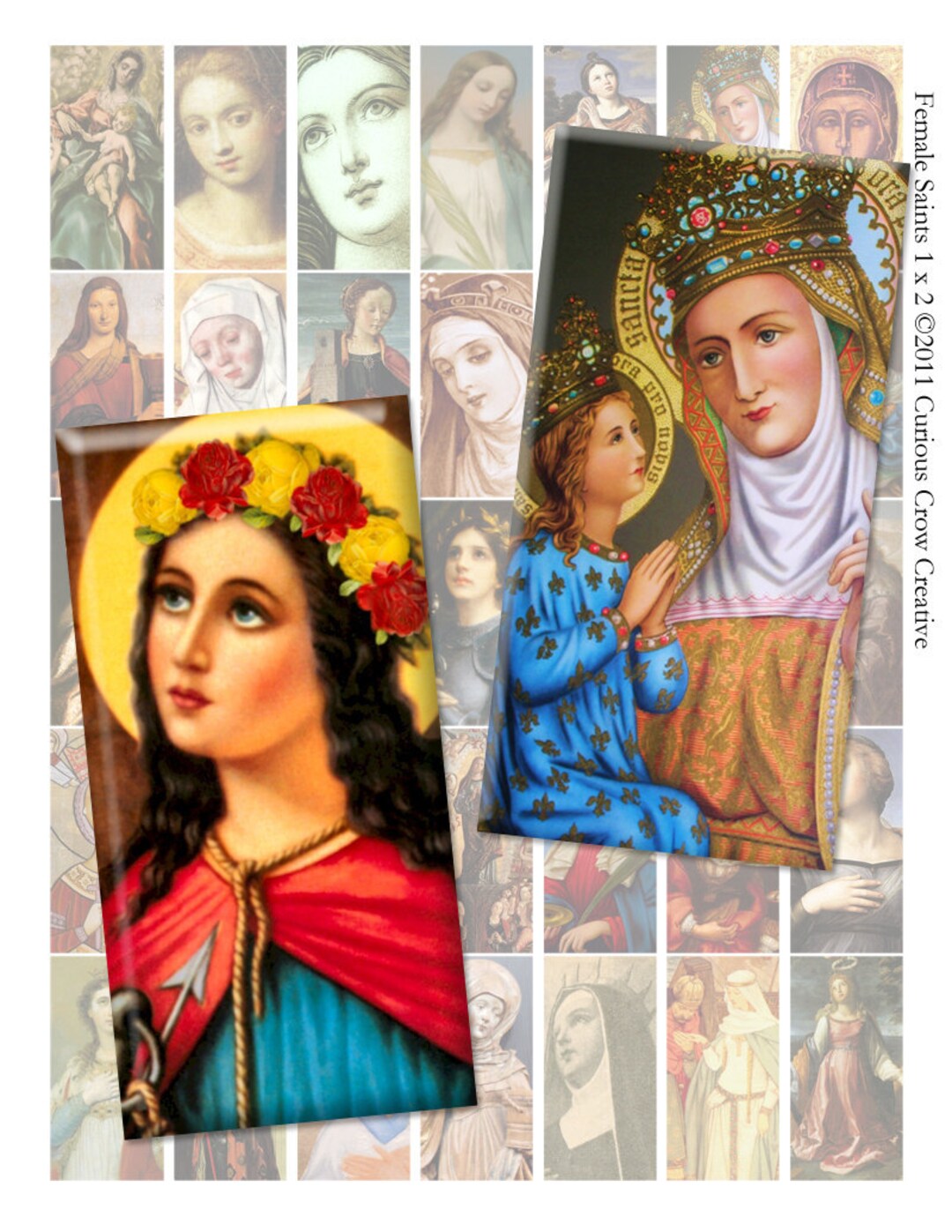 Female Saints 1 X 2 Inch Domino Digital Collage Sheet - Religious ...