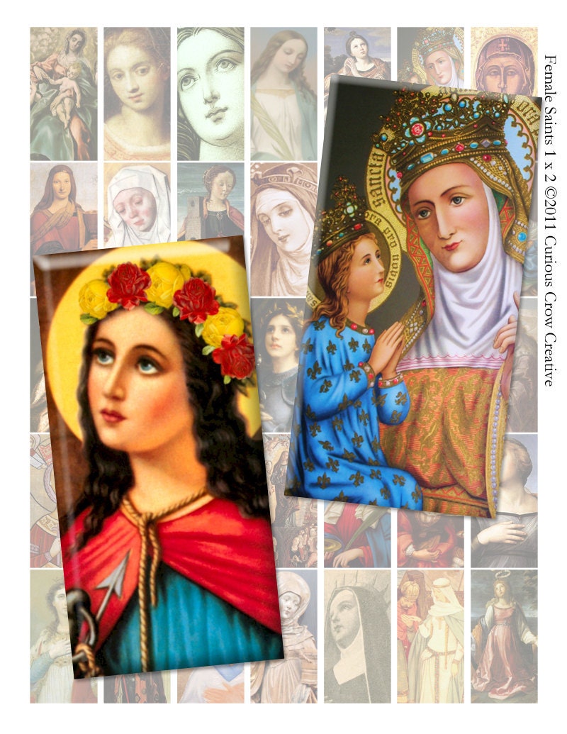 Female Saints 1 X 2 Inch Domino Digital Collage Sheet Religious INSTANT ...