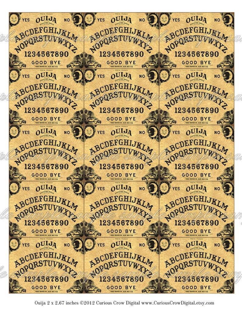 Ouija Boards Digital Collage Sheet - 2 X 2.67 Inches INSTANT Printable ...