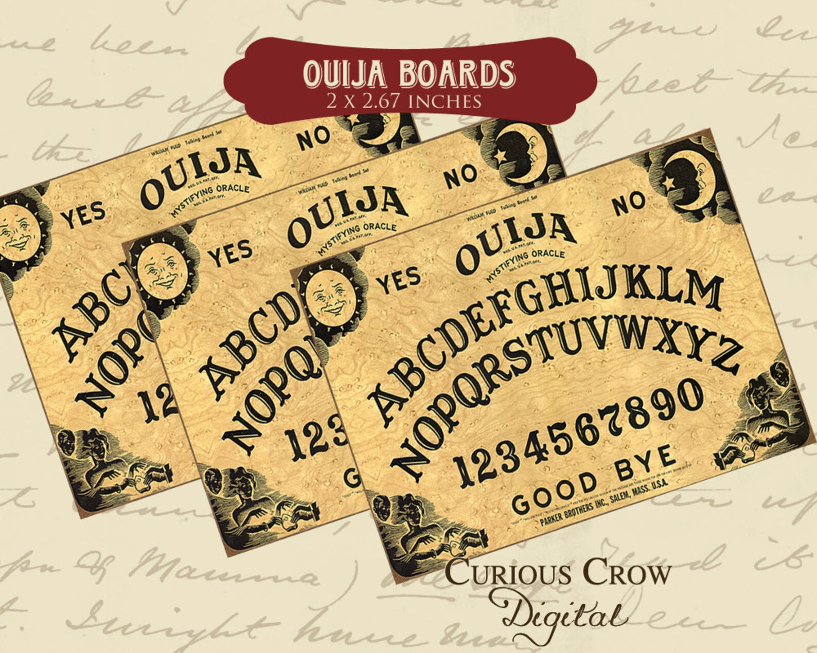 Ouija Boards Digital Collage Sheet - 2 X 2.67 Inches INSTANT Printable ...