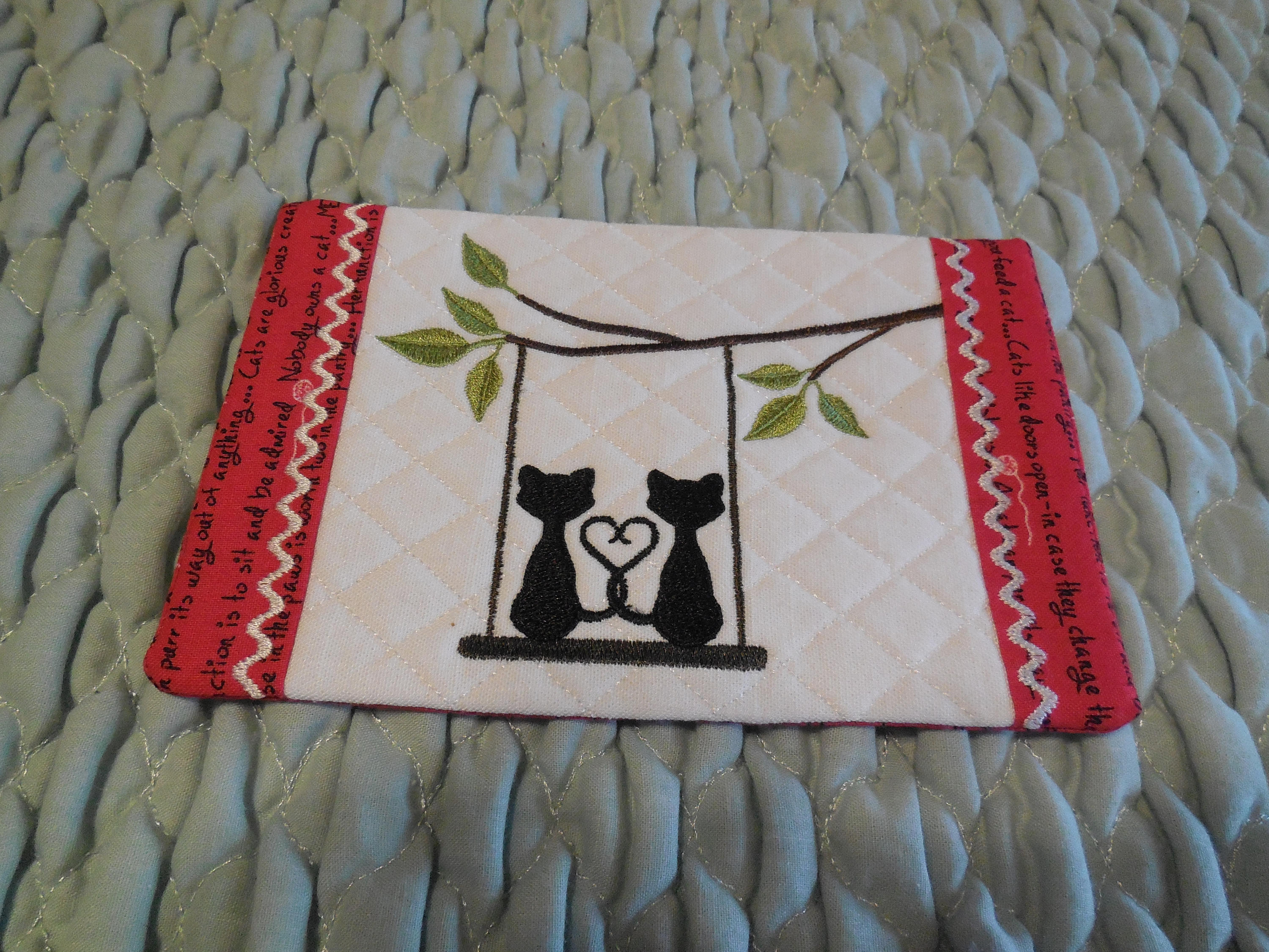 EMBROIDERED MUG RUG - Etsy