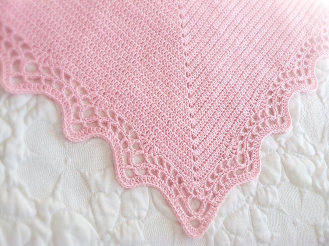 Crochet Baby Blanket Pattern With Scalloped Edge - Etsy