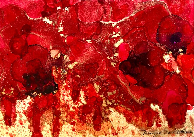 JESUS ART It is Finished Prophetic Art Blood Alcohol Ink New Covenant ...