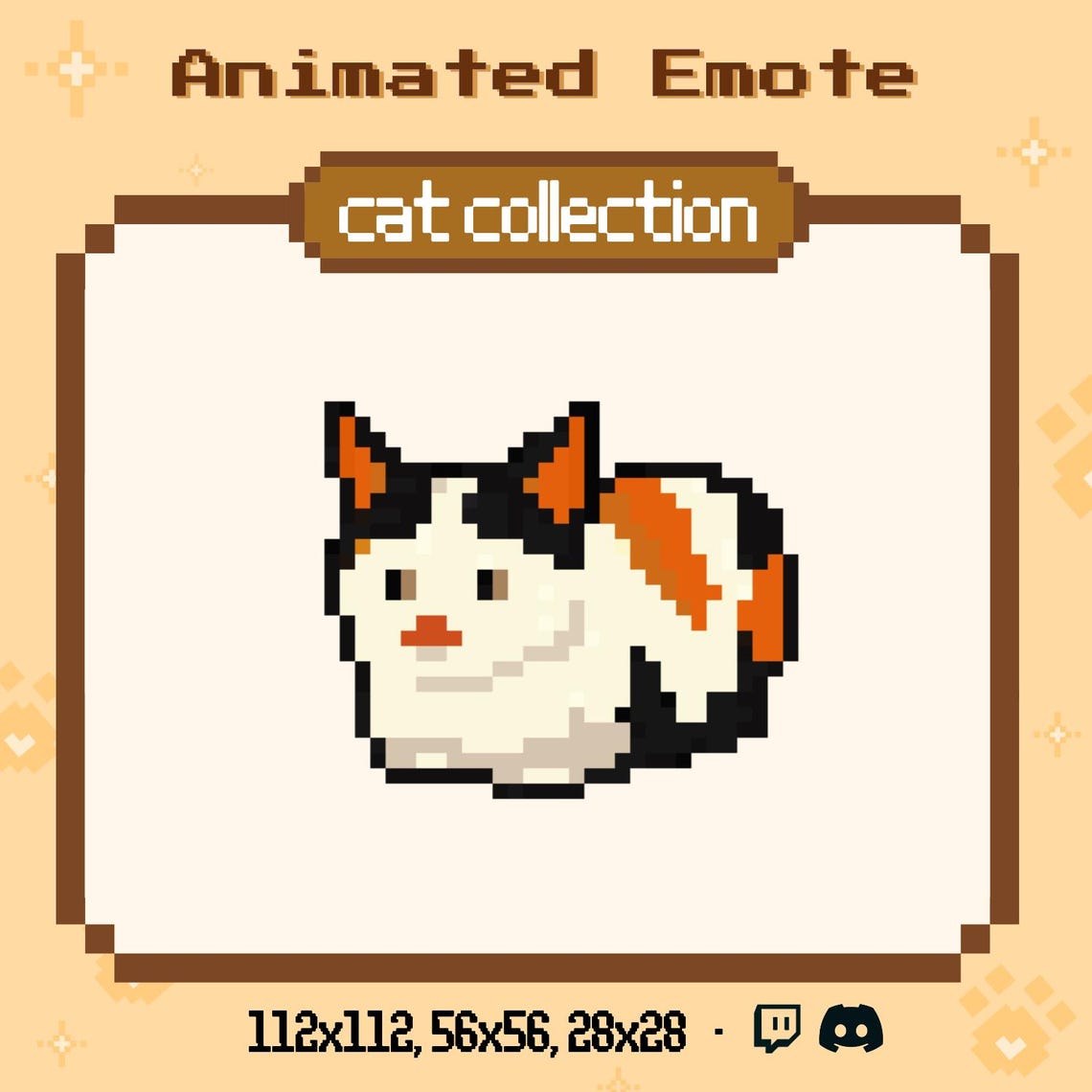 Spinning Cat Animated Emote Pixel Art Cat Spinning Cute Kitty Emoji ...