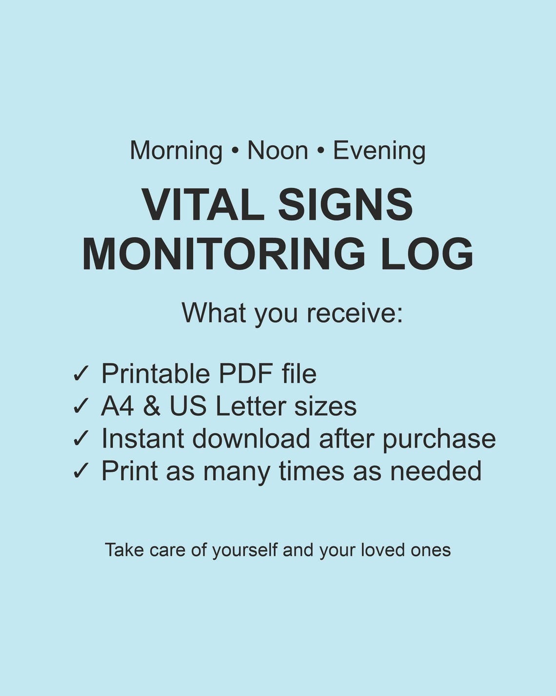 Vital Signs Monitoring Log Printable, Temperature Pulse Respiration ...
