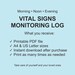 Vital Signs Monitoring Log Printable, Temperature Pulse Respiration ...