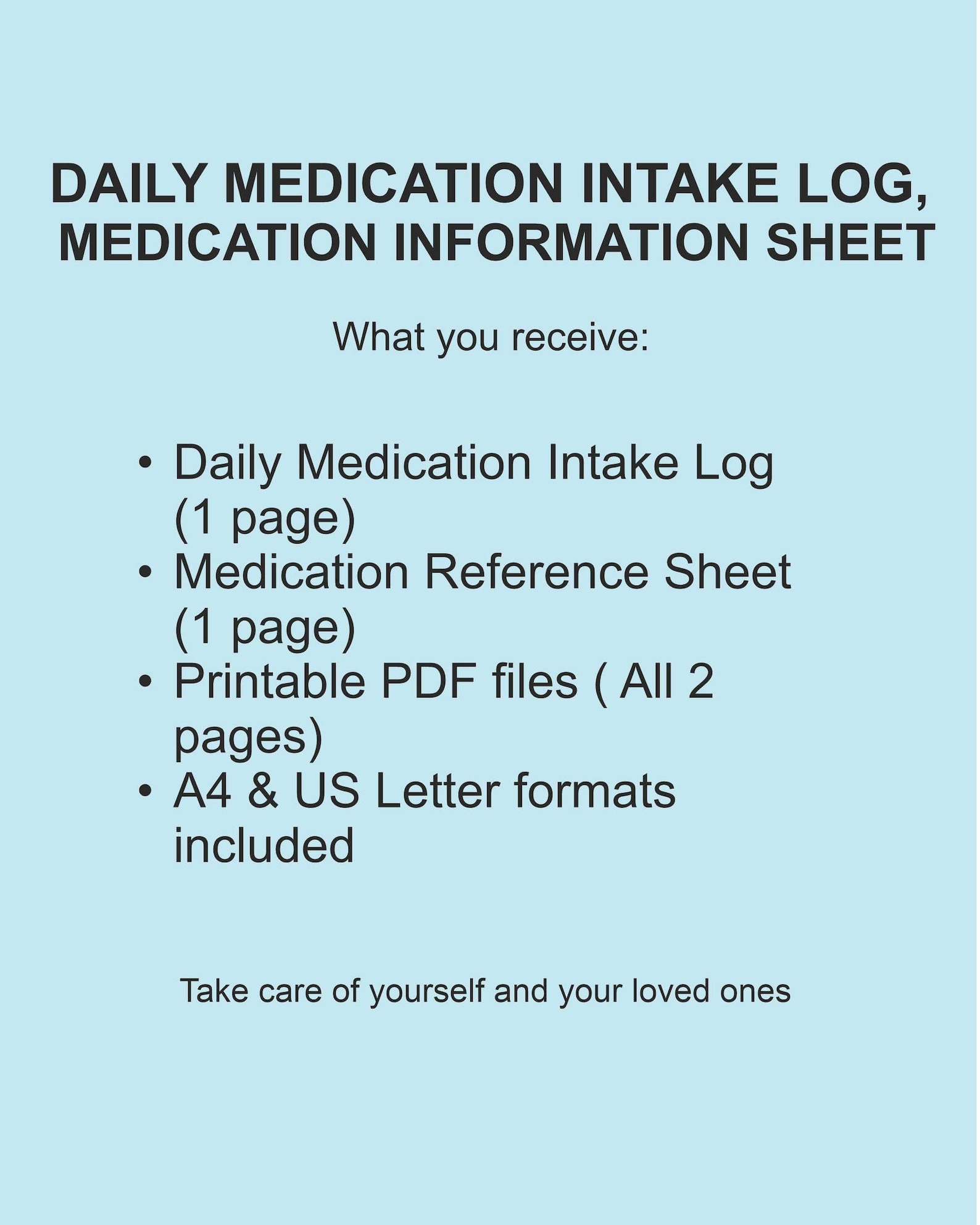 Daily Medication Intake Log Printable | Medication Tracker for Seniors ...