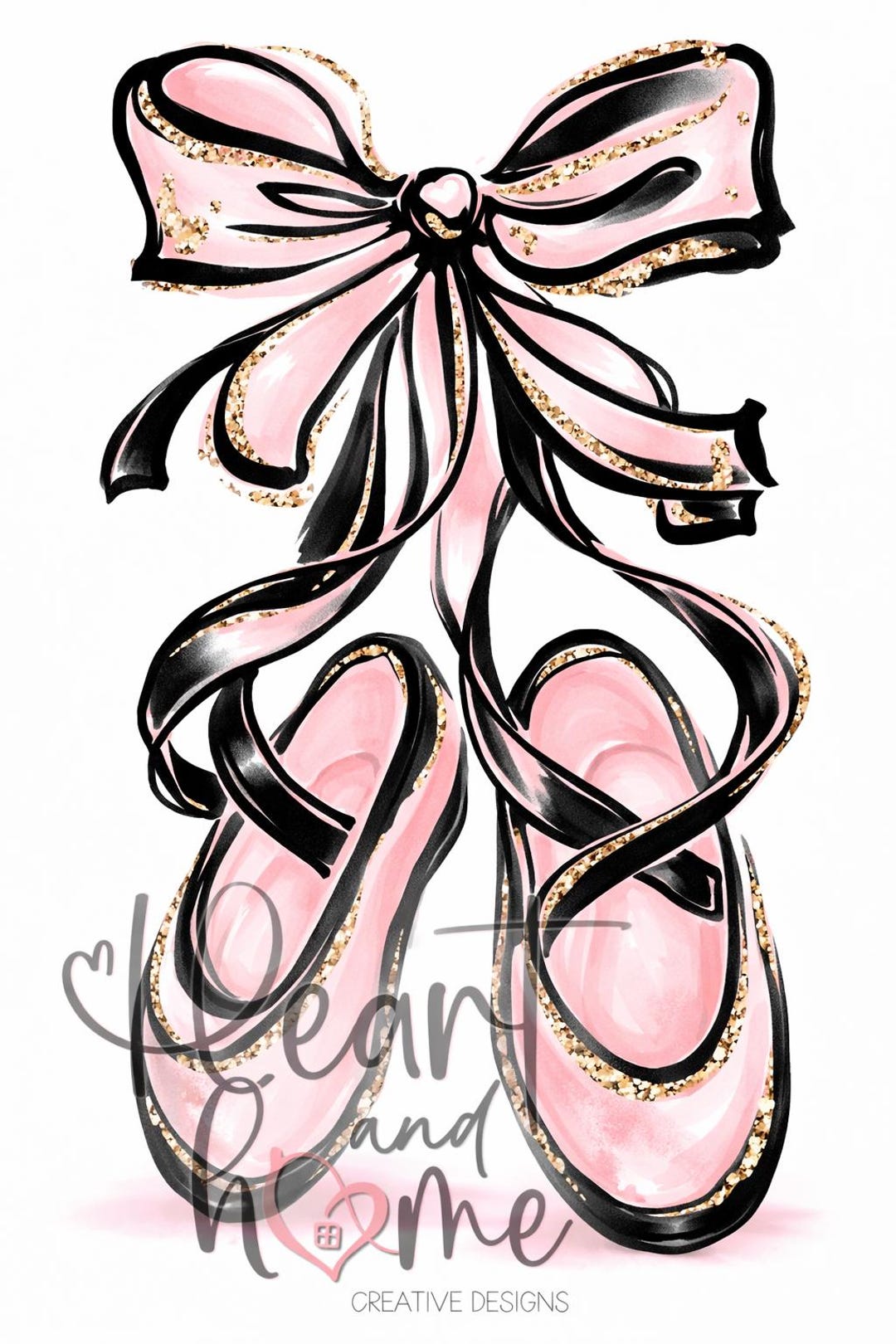 Coquette Ballet Slippers PNG | Dance Girl Bow Design | Digital Download ...