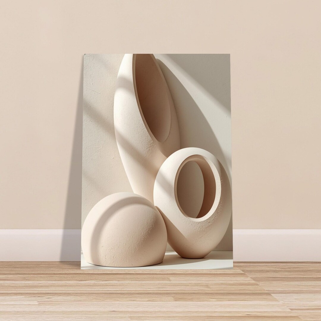 Sculptural Abstract Forms Poster - Luxurious Matte Finish & Gentle ...